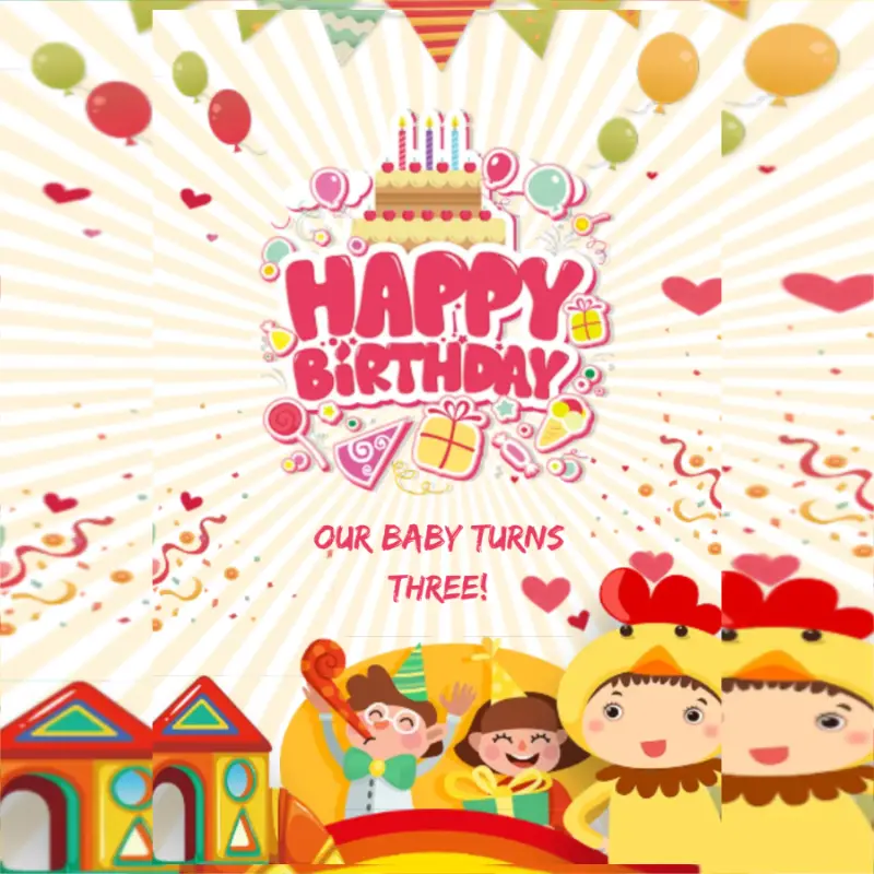 Cartoon Baby Animated Birthday Party Invitation Card | Animated Card ...